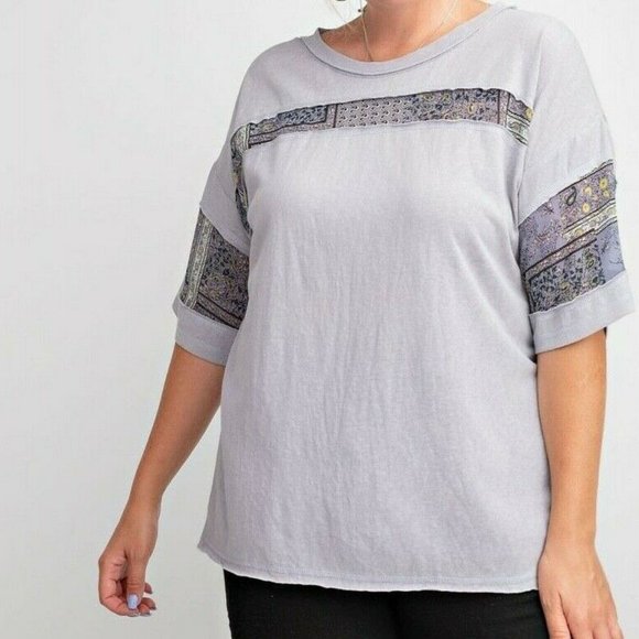 easel | Tops | Easel Top Floral Patchwork T Shirt Plus Size | Poshmark